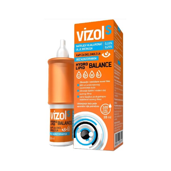 Vizol S Hydro Lipid Balance kapi za oči 10 ml
